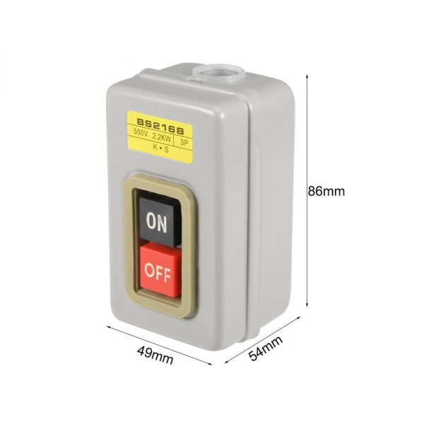 Power Push Button on/off 3phase (BS216B) Pack of 3pcs