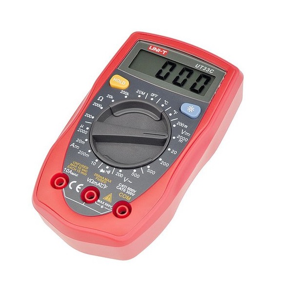 UNI-T UT33C Digital Multimeter Handheld AC/DC Volt, Ohm, Temperature ...