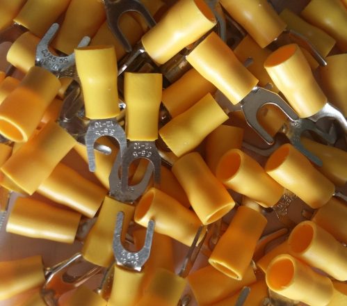 4mm U-type Yellow Insulated Thimble/ Cable Lug (Pack of 100 Pcs)