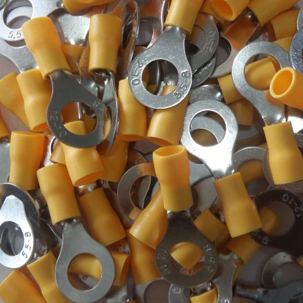 4mm O-type Yellow Insulated Thimble/ Cable Lug (8mm hole) Pack of 100 Pcs