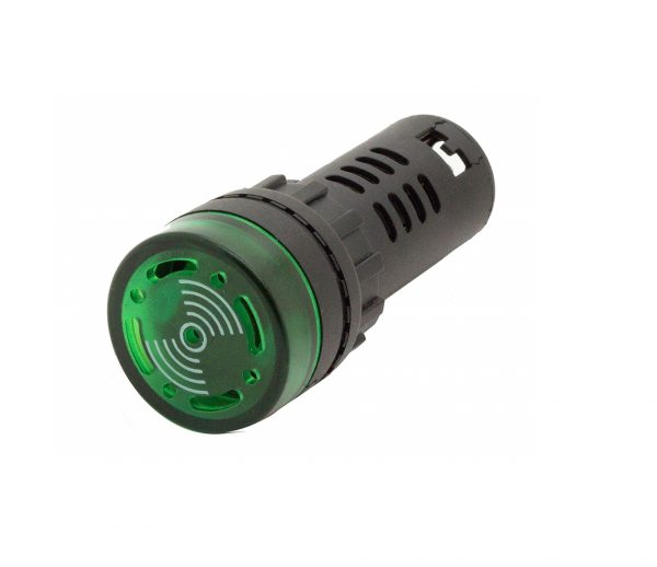 LED Indicator Buzzer Light 22mm Green (Pack of 5 Pcs)