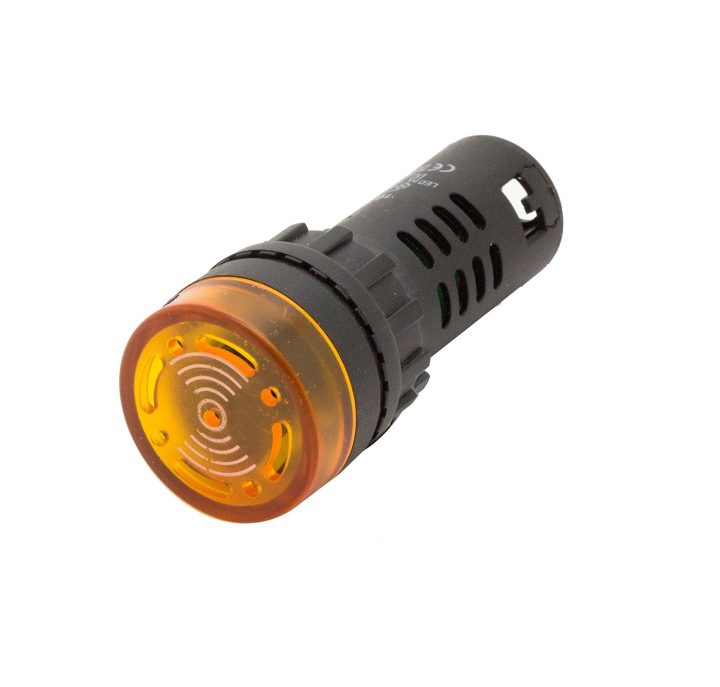 LED Indicator Buzzer Light 22mm Yellow (Pack of 5 Pcs)
