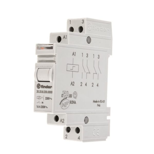 Finder (20.23) 16 Amp Latching (Step) Relay 230VAC (1NO+1NC)