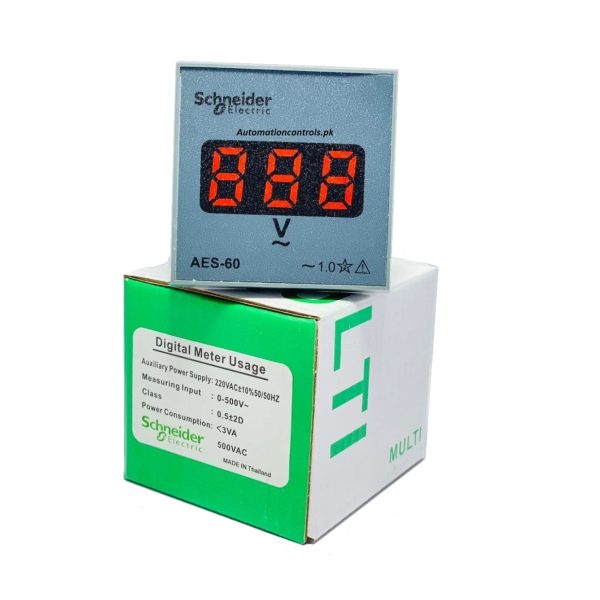 Schneider 60*60mm AC Volt meter Digital panel meter 500V AC (AES-60)